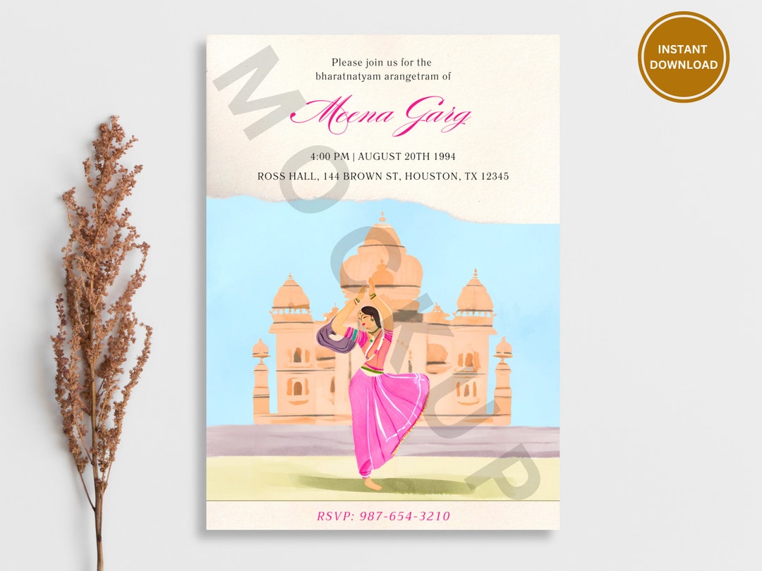 Animated Arangetram Invitation Template,arangetram Evite Upload ...