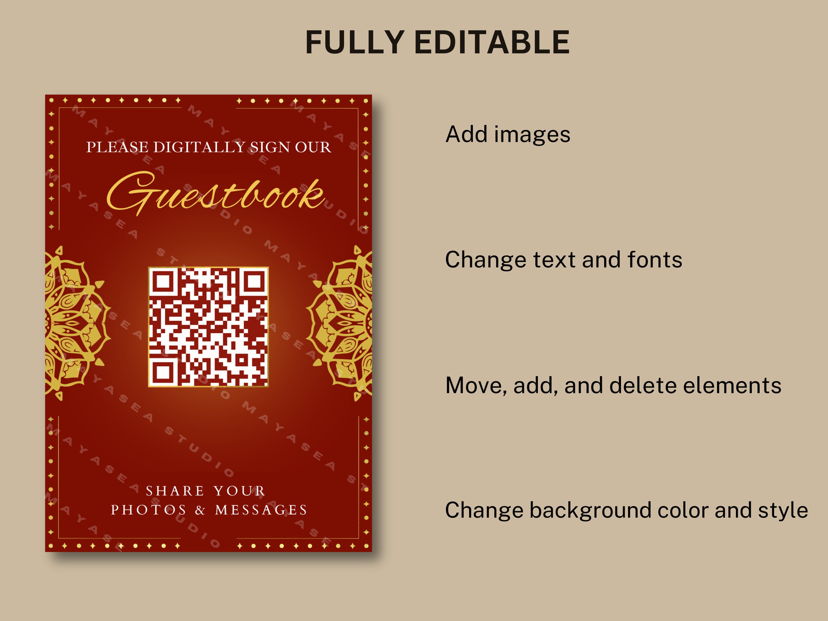 Arangetram Guest Book Sign,digital Guest Book,arangetram Decoration,qr ...