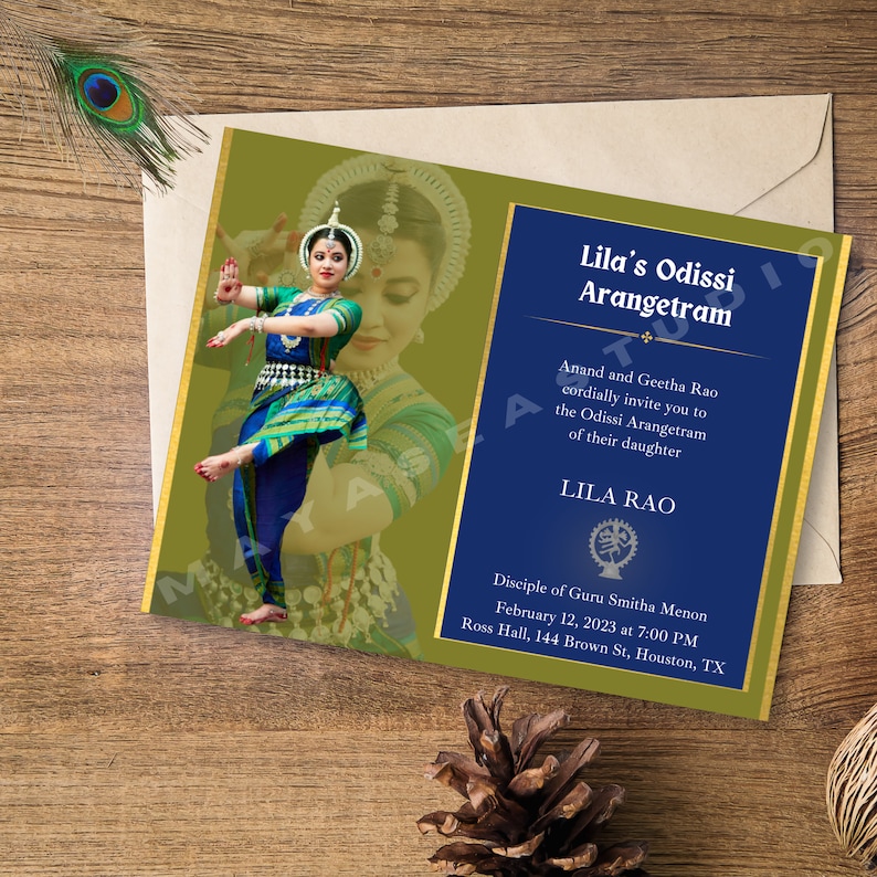 Arangetram Invitation Template,arangetram Invite,bharatanatyam Invite ...