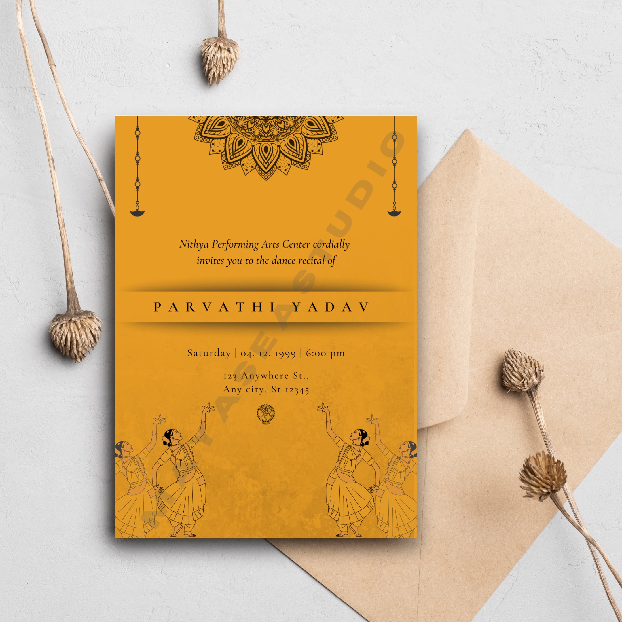 Bharatanatyam Invitation,arangetram Invitation Template,arangetram ...