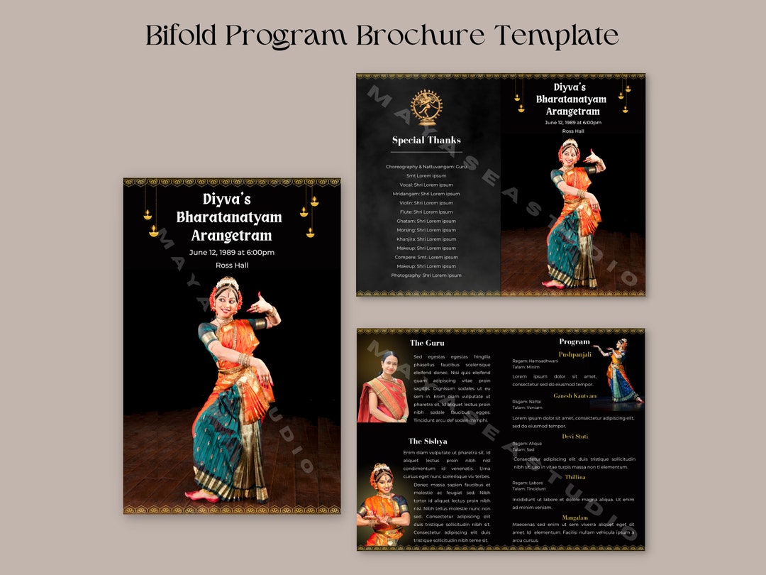 Arangetram Program Brochure,bharatanatyam Program,indian Classical ...