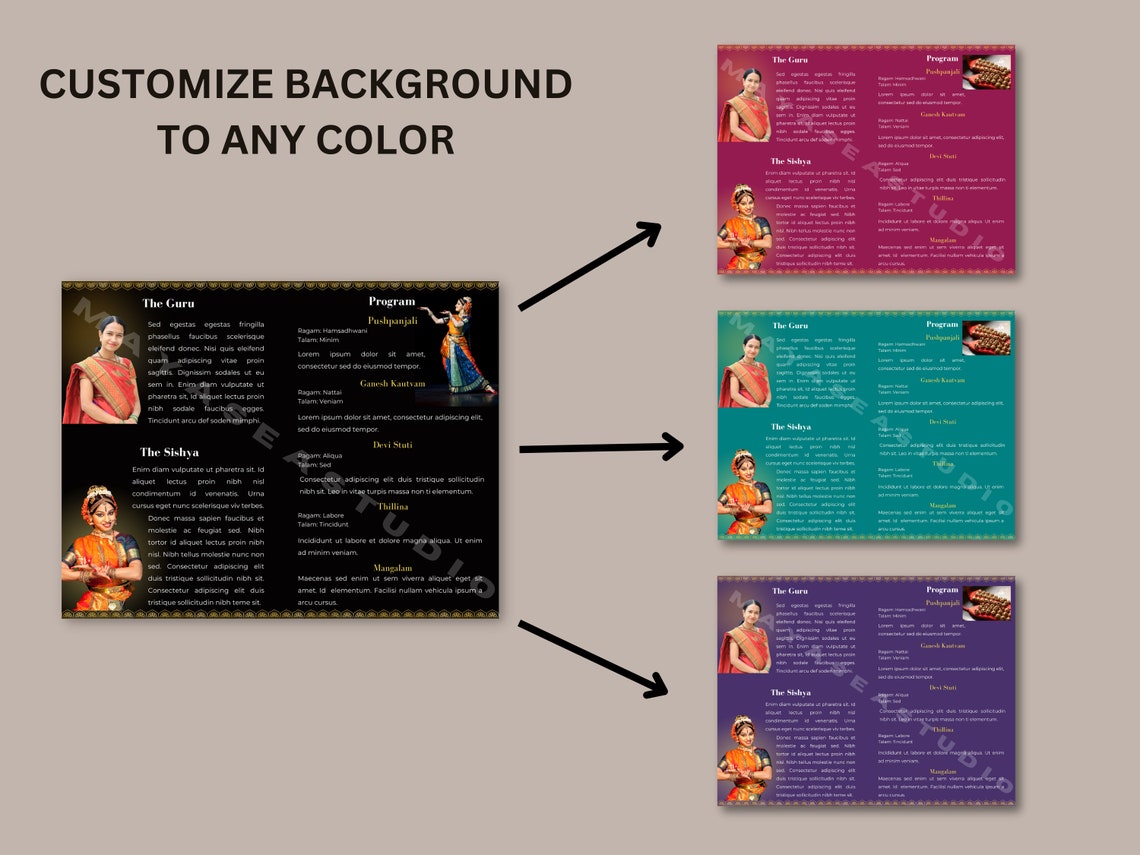 Arangetram Program Brochure Bharatanatyam Program Indian Classical