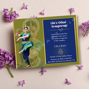 Arangetram Invitation Template,arangetram Invite,bharatanatyam Invite ...