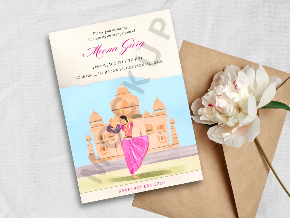 Animated Arangetram Invitation Template,arangetram Evite Upload ...