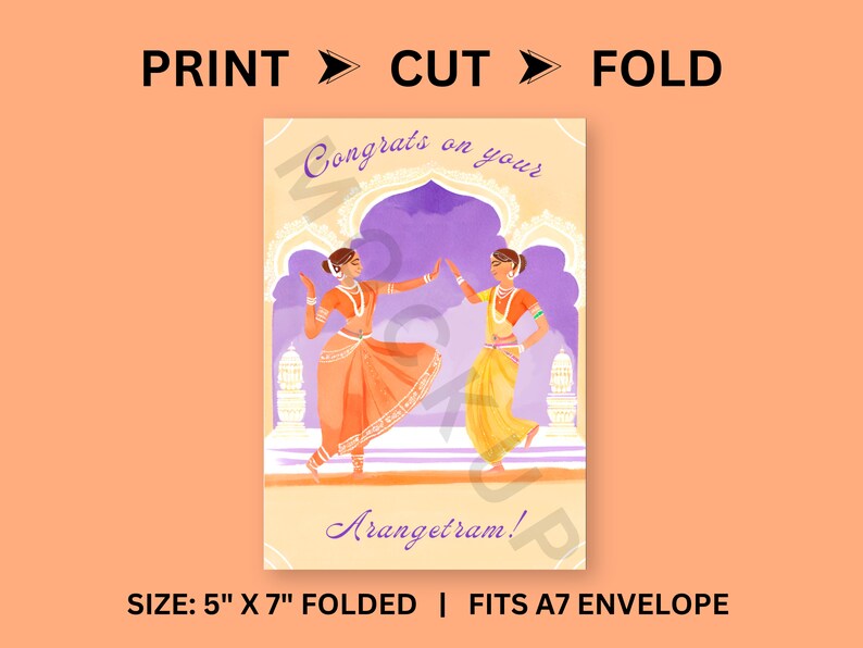 Bharatanatyam Arangetram Greeting Card,arangetram Congrats Card ...