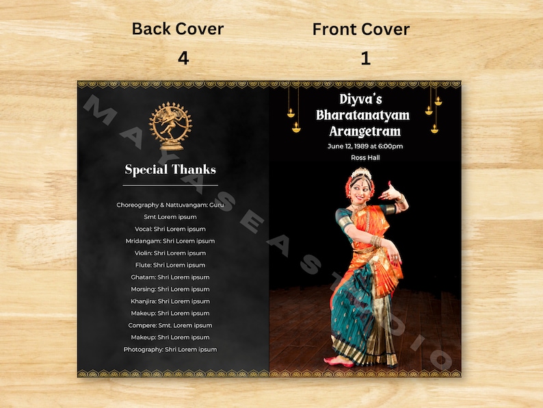 Arangetram Program Brochure,bharatanatyam Program,indian Classical ...