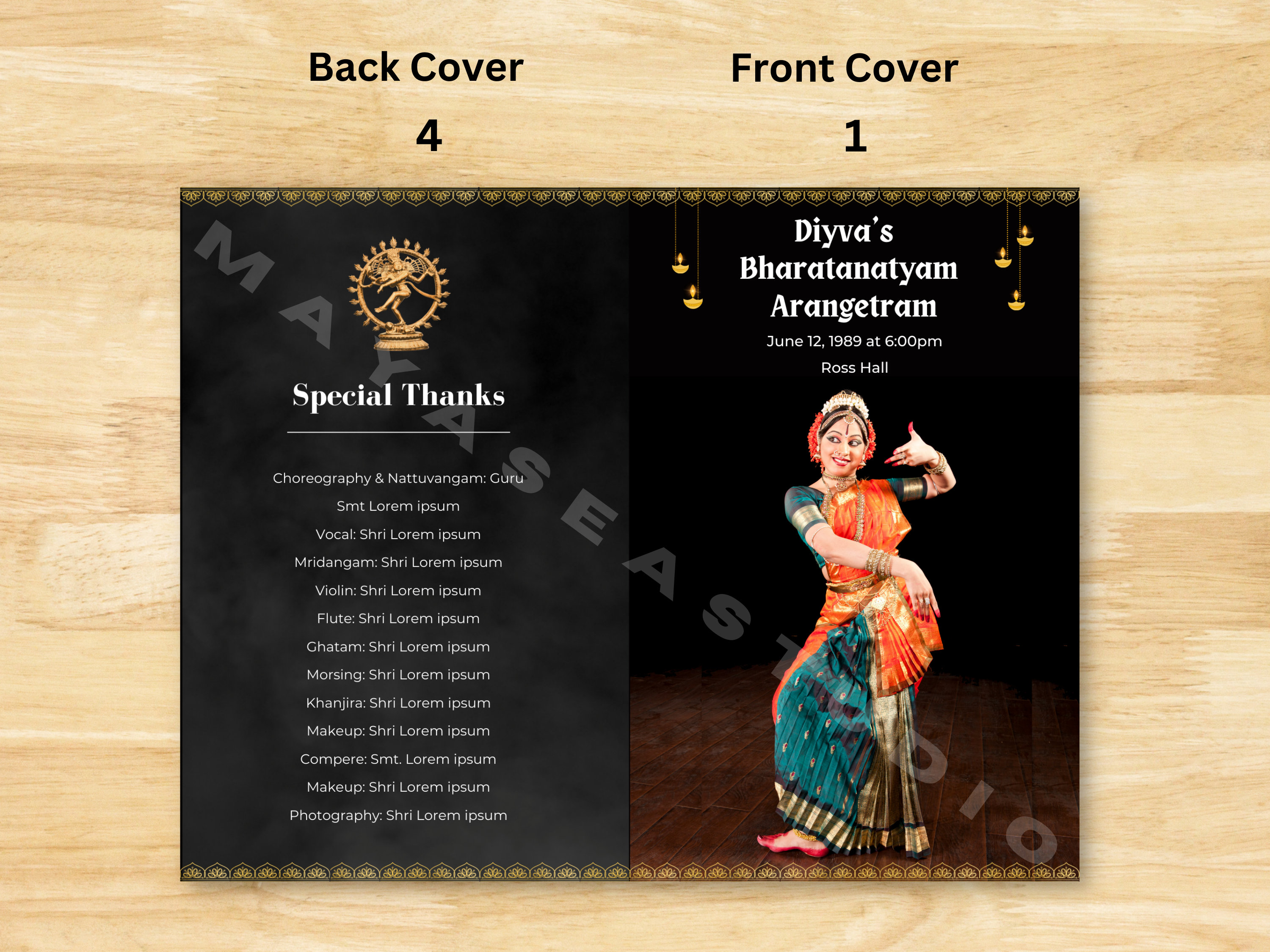 Arangetram Program Brochure,bharatanatyam Program,indian Classical ...