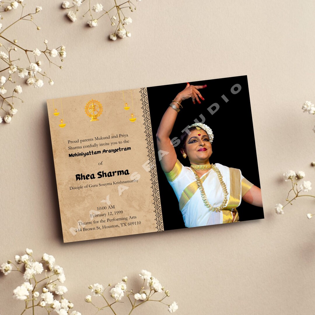 Arangetram Invitation Template,bharatanatyam Invite Template ...