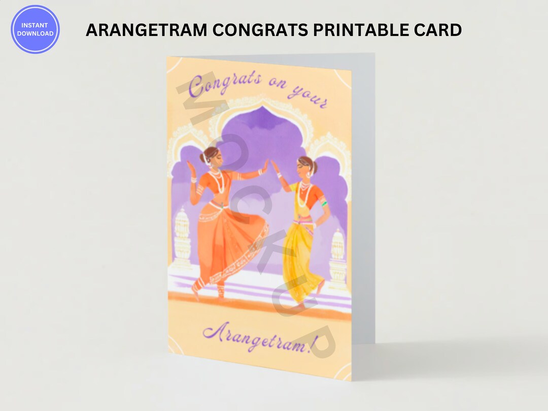 Bharatanatyam Arangetram Greeting Card,arangetram Congrats Card ...