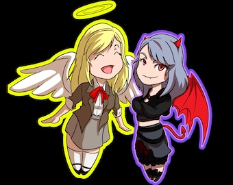 Angel Chan X Devil Chan Sticker Pair - Etsy