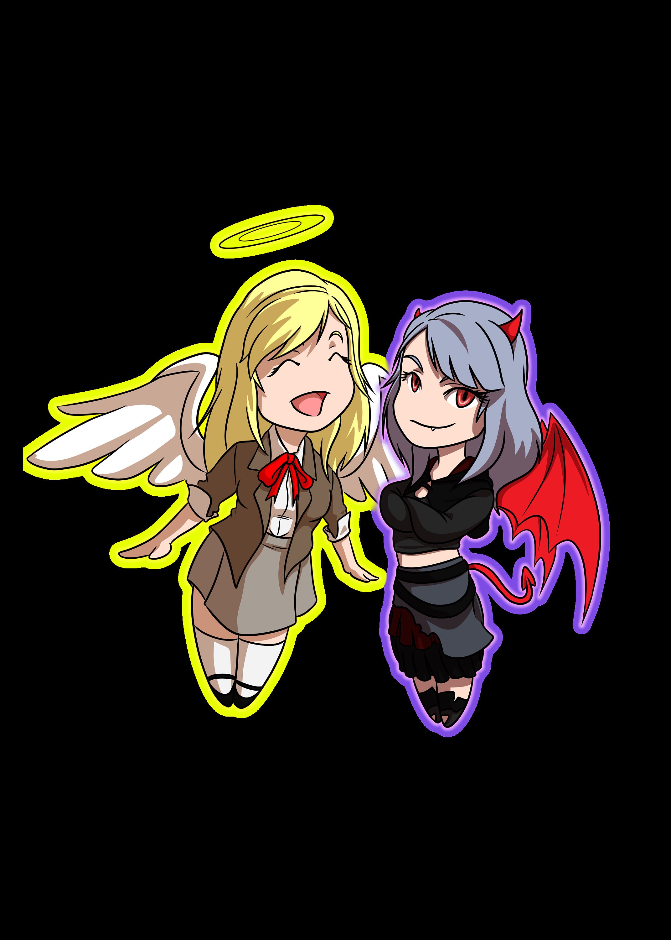 Angel & Devil Sticker - Etsy
