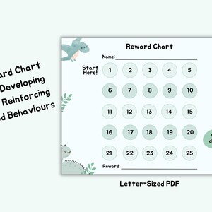 Printable Reward Chart Dinosaur Potty Training Chart Chore Chart ...