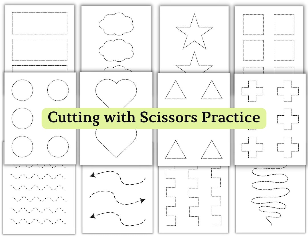 Beginner Scissors Practice Cutting Practice Fine Motor Skills Preschool ...