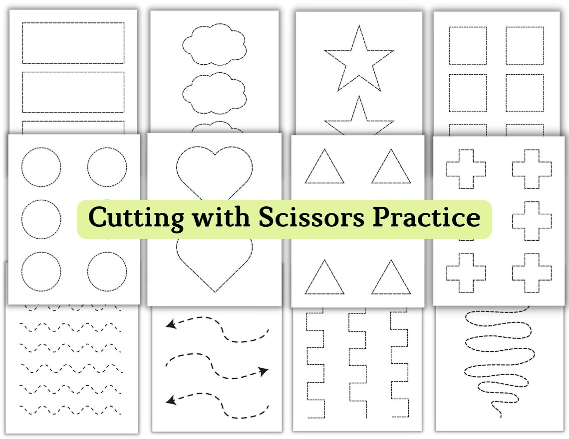 Beginner Scissors Practice Cutting Practice Fine Motor Skills Preschool ...