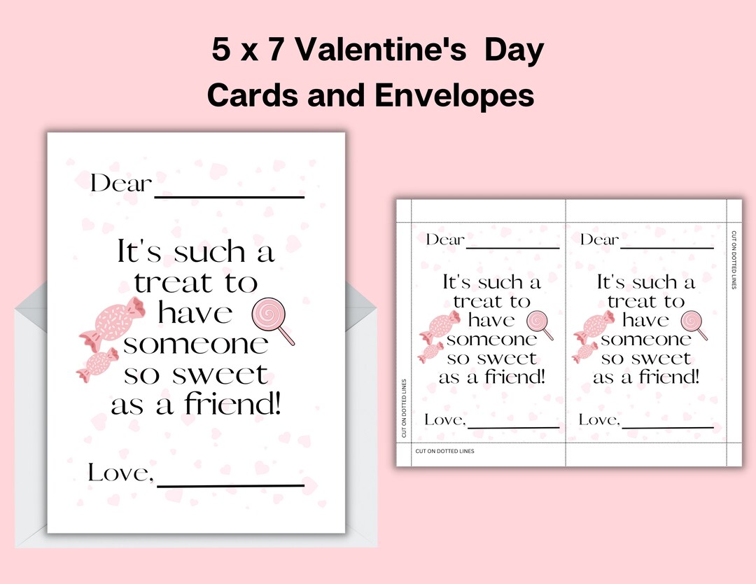 Printable Valentine's Day Cards and Envelopes for Kids Fill in the ...