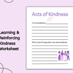 Kindness Activity for Children, Printable Acts of Kindness Worksheet ...
