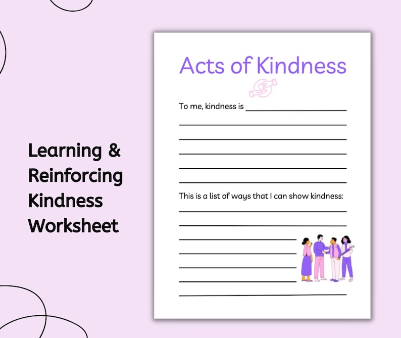 Kindness Activity for Children, Printable Acts of Kindness Worksheet ...