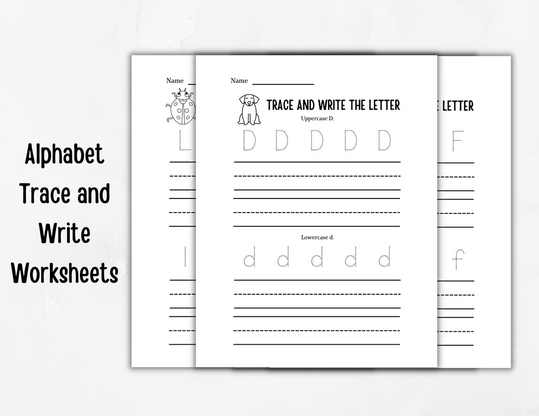 Alphabet Worksheets Tracing Writing Homeschool Teacher Kids Letters ...