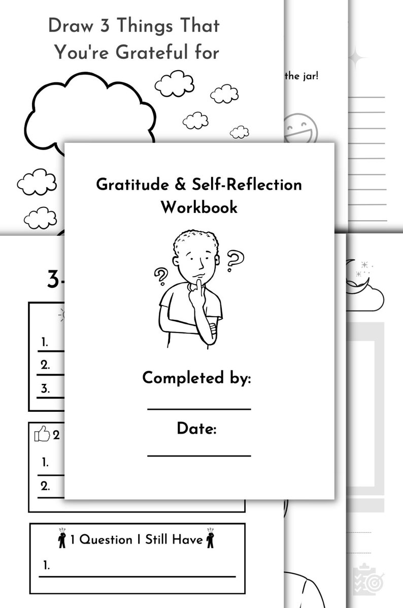 Gratitude and Self-reflection Workbook Bundle for Children - Etsy