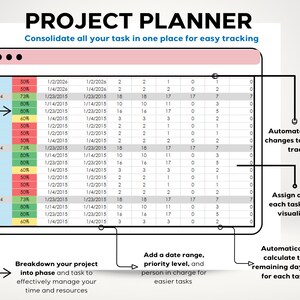 Gantt Chart Excel Template | Project Timeline Planner | Instant ...