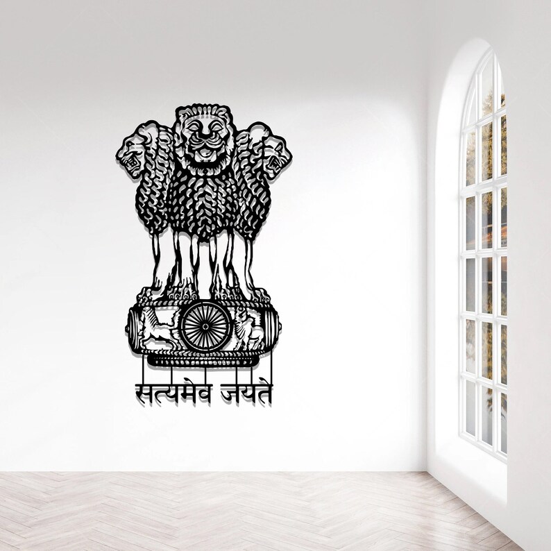 National Emblem of the India, Country Crests, Country Crests Metal Wall ...