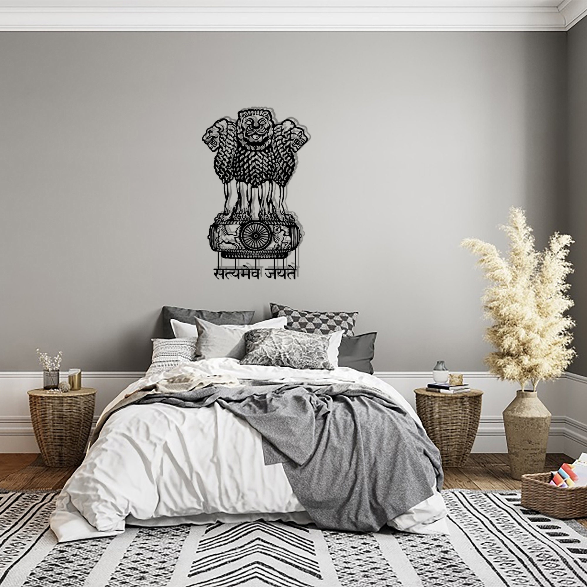 National Emblem of the India, Country Crests, Country Crests Metal Wall ...