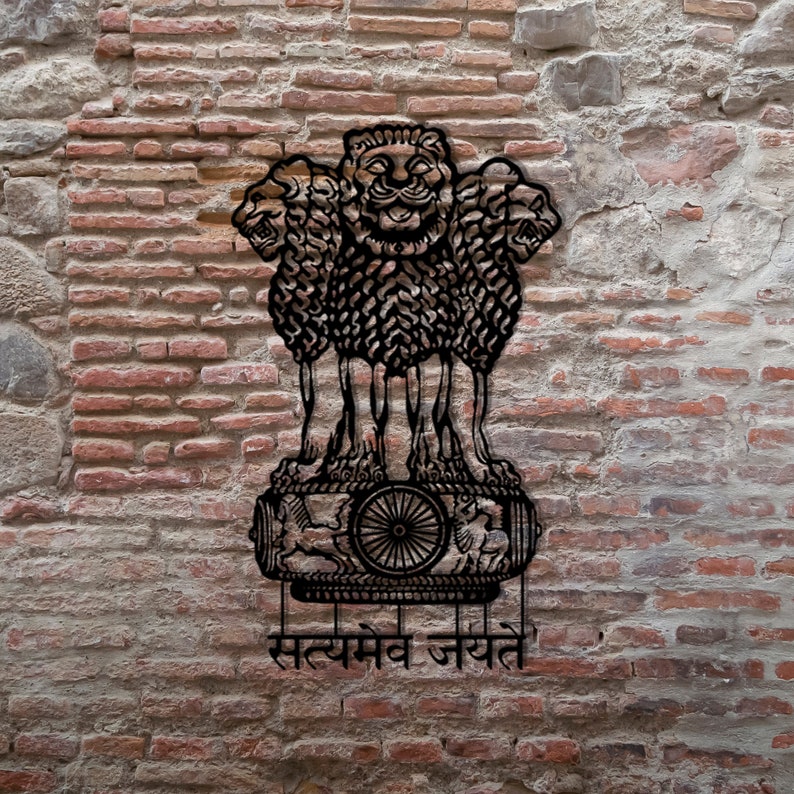 National Emblem of the India, Country Crests, Country Crests Metal Wall ...