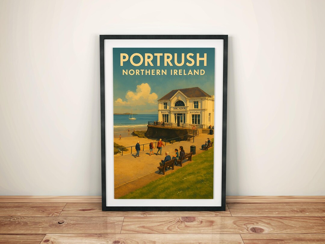 Vintage Travel Poster, Portrush, County Antrim, Northern Ireland Print ...