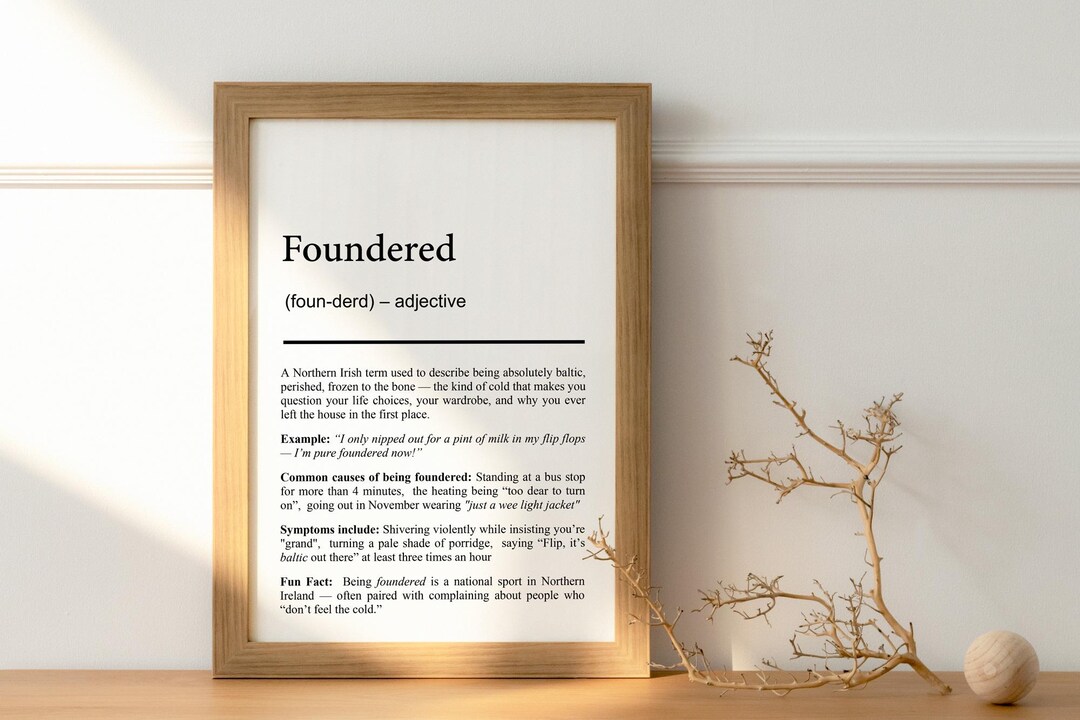 Printable 'foundered' Dictionary Definition Wall Art Print A4 Size ...