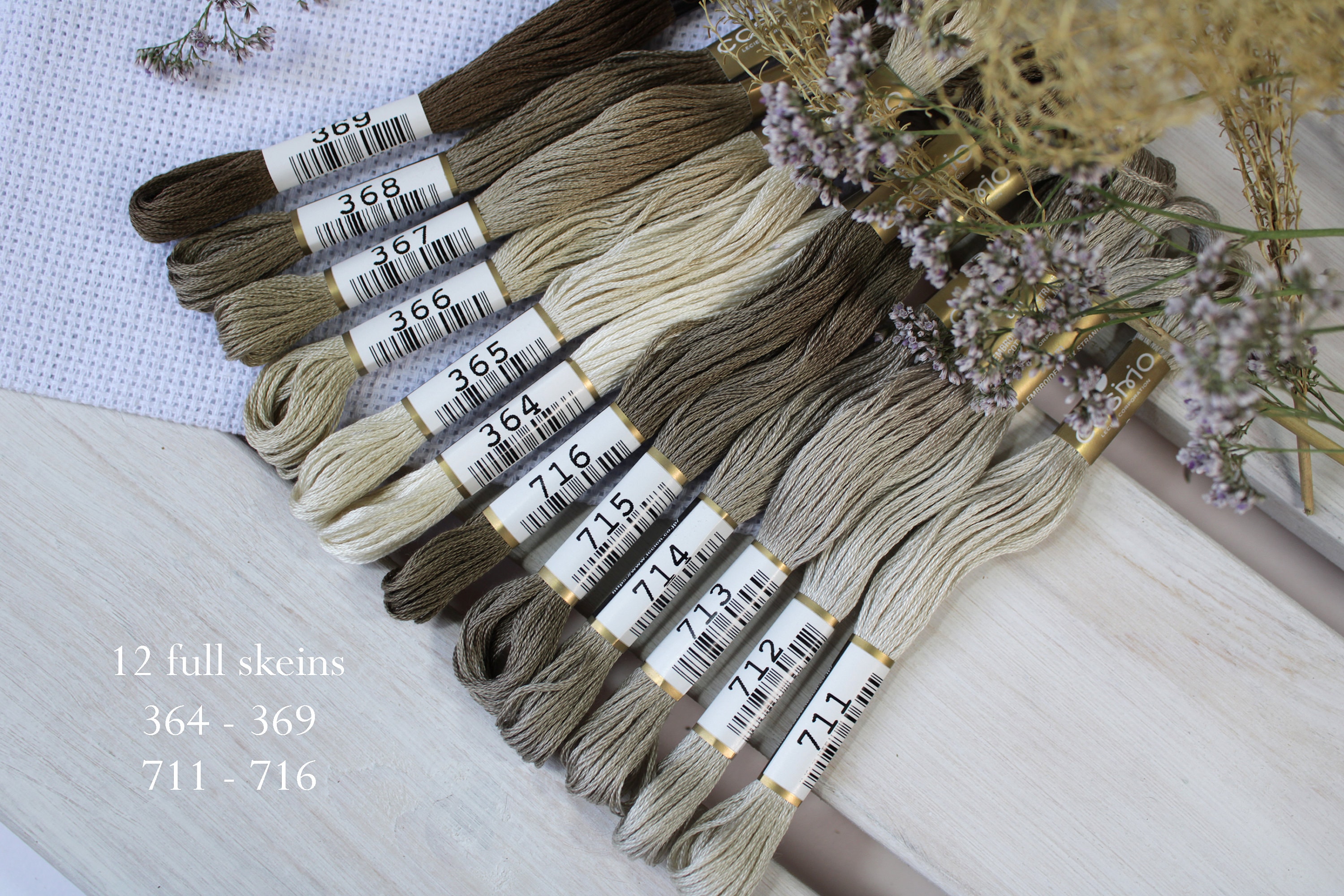 12 Skeins COSMO Embroidery Floss Bundle / Cosmo Thread Set of 12 Pcs ...