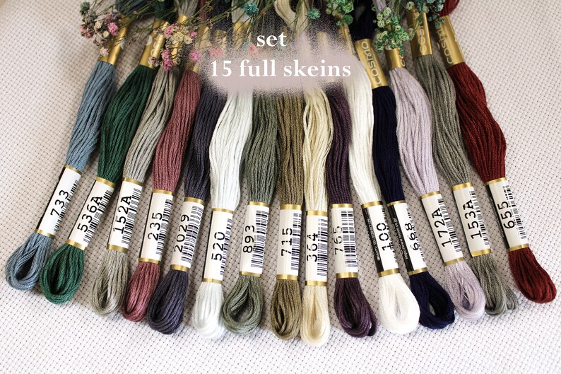 COSMO Embroidery Floss Kit / Cosmo Thread Set of 15/ Cosmo - Etsy