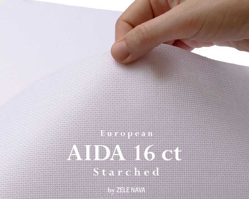 Zelenava / 100% Cotton White 16 Count Aida Cross Stitch Fabric / 16 Ct ...