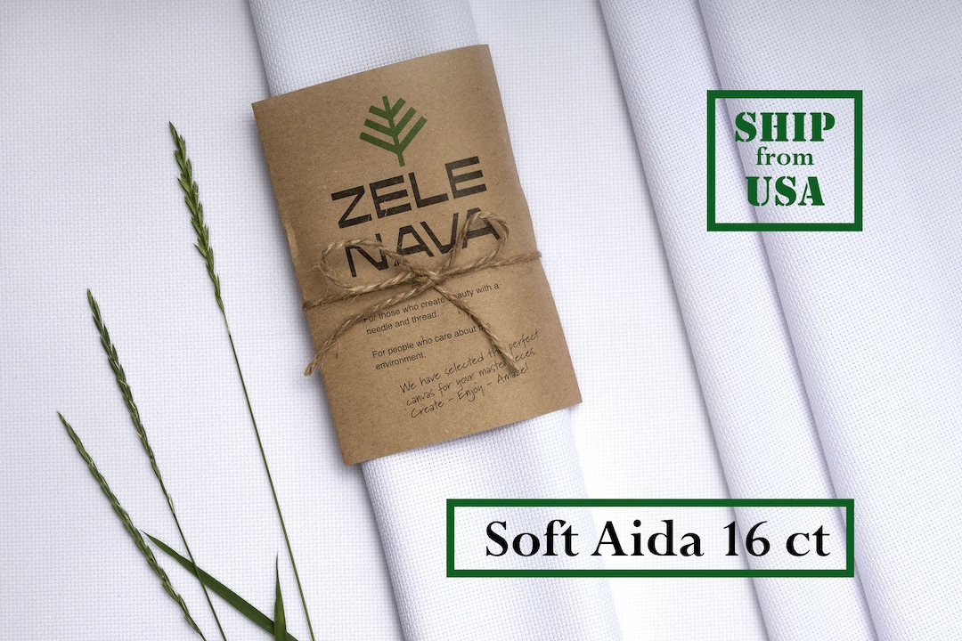 Zelenava / SOFT Aida Cloth 16 Count / Comes in a Roll / White Aida ...