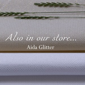 Zele Nava Silver Glitter Aida Fabric 14 Ct Silver Sparkle Aida Cloth ...