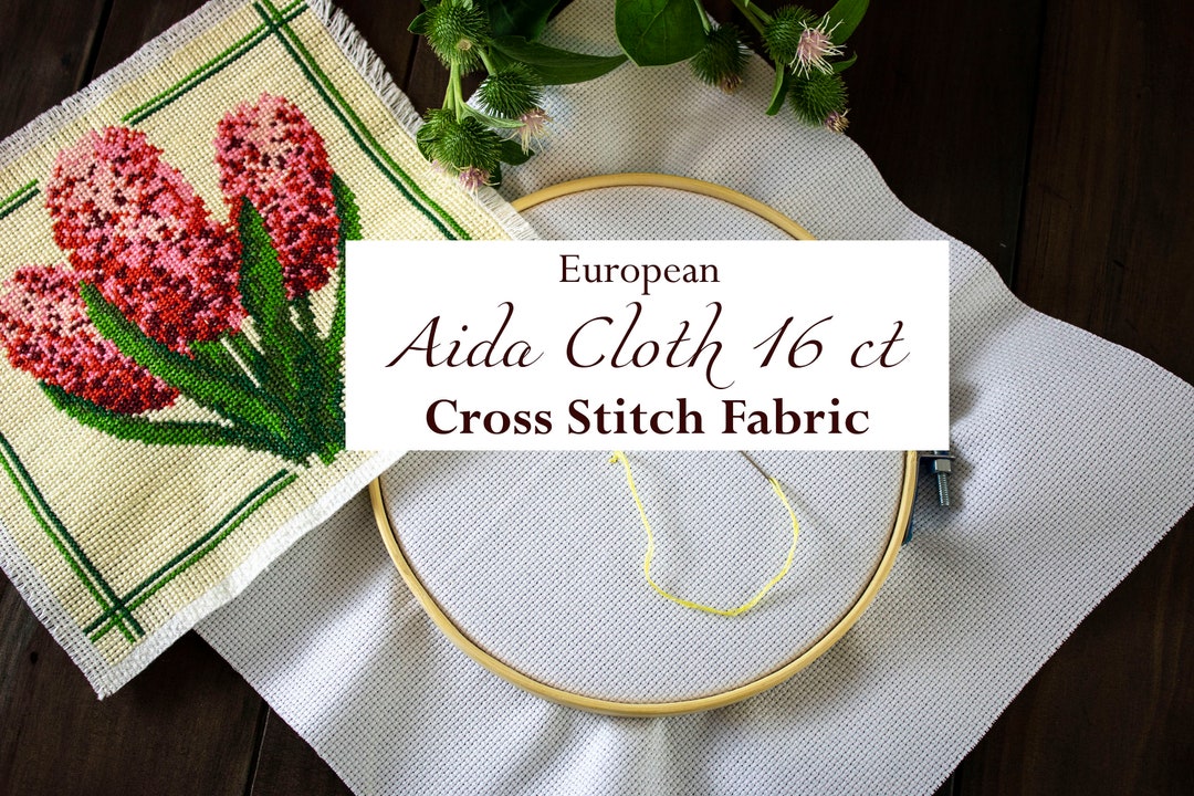 Zelenava White AIDA Cloth 16 Count 100% Cotton Cross Stitch Fabric 16 ...