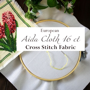 Zelenava White AIDA Cloth 16 Count 100% Cotton Cross Stitch Fabric 16 ...