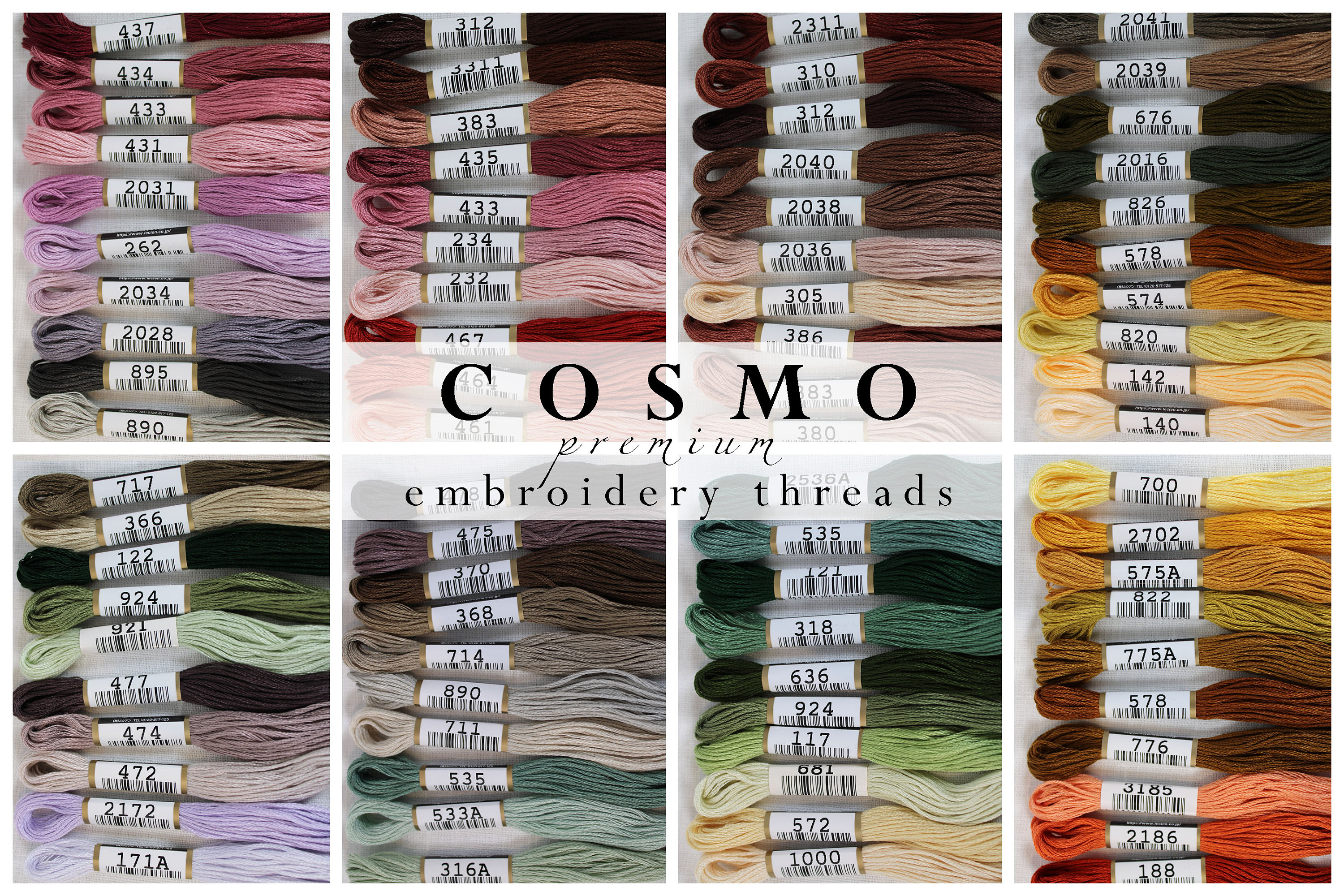 COSMO Floss / Cosmo Thread Set of 10 Skeins / COSMO Embroidery Floss ...
