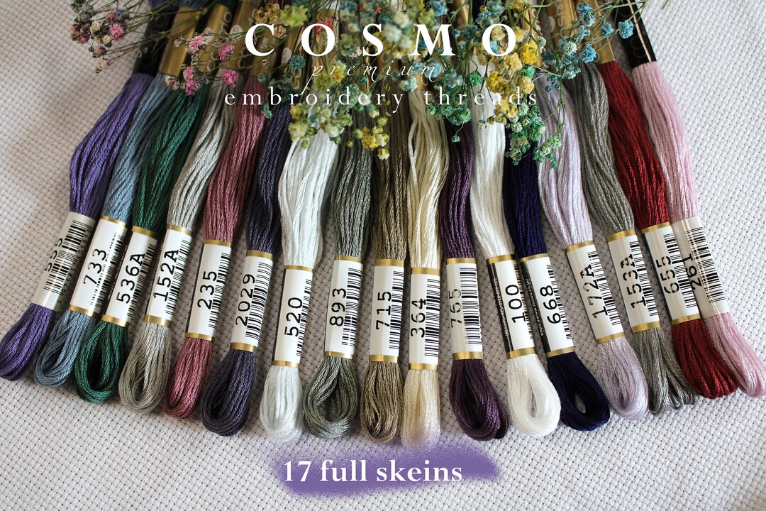 COSMO Embroidery Floss Kit / Cosmo Thread Set of 17 / Cosmo Embroidery ...