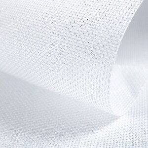 Zele Nava Silver Glitter Aida Fabric 14 Ct Silver Sparkle Aida Cloth ...