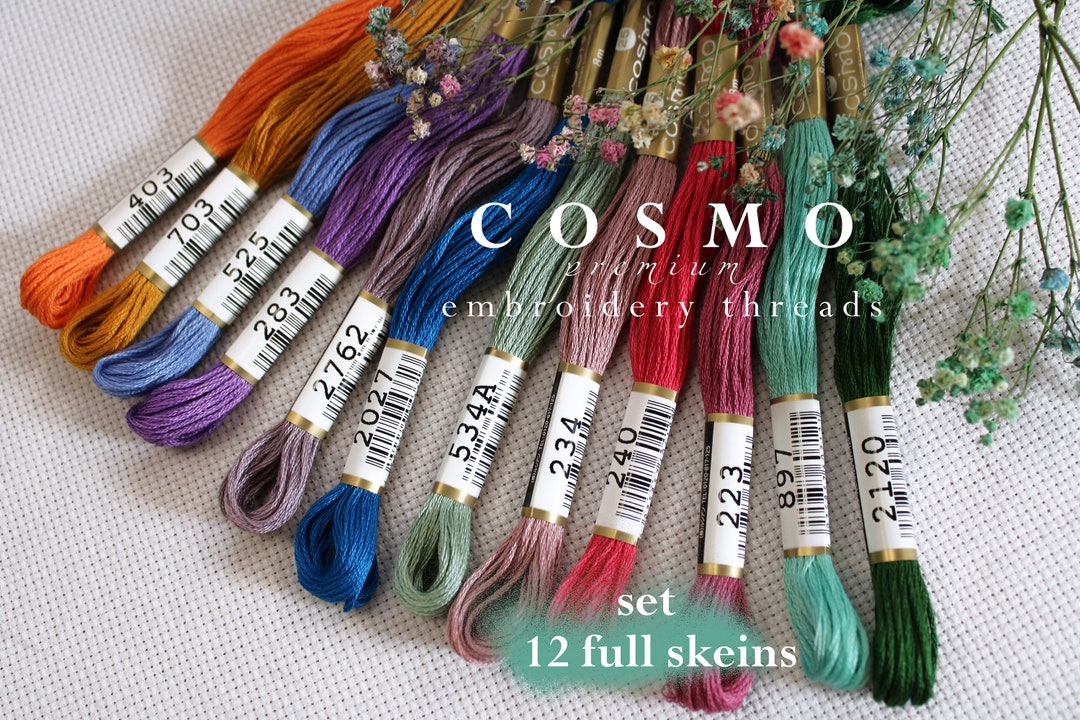 COSMO Embroidery Floss Kit / Cosmo Thread Set of 12/ Cosmo Embroidery ...