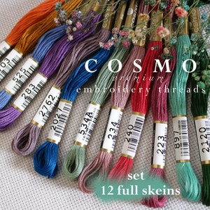 COSMO Embroidery Floss Kit / Cosmo Thread Set of 12/ Cosmo Embroidery ...
