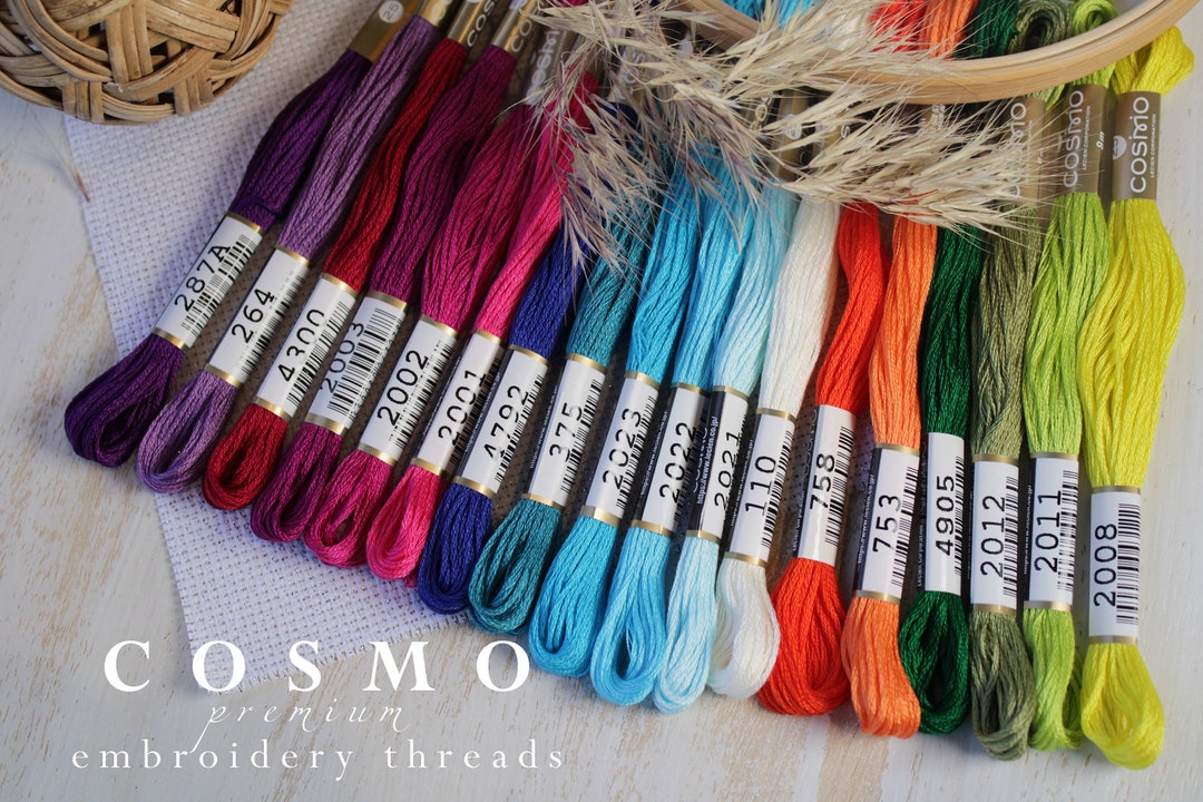 18 Skeins COSMO Embroidery Floss Bundle / Cosmo Thread Set of 18 Pcs ...