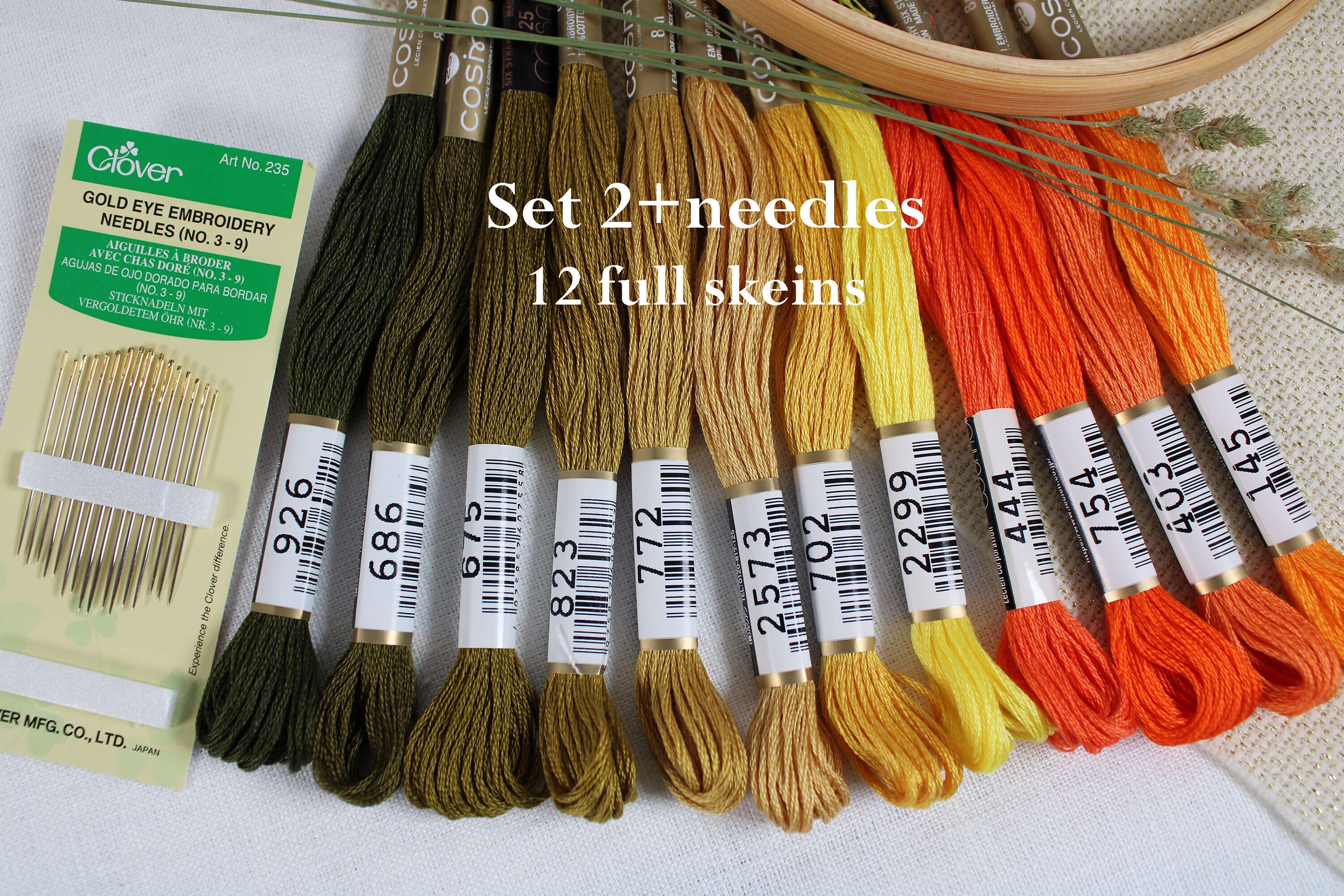 FALL Colors COSMO Embroidery Floss Bundles / Cosmo Thread Set Needles ...
