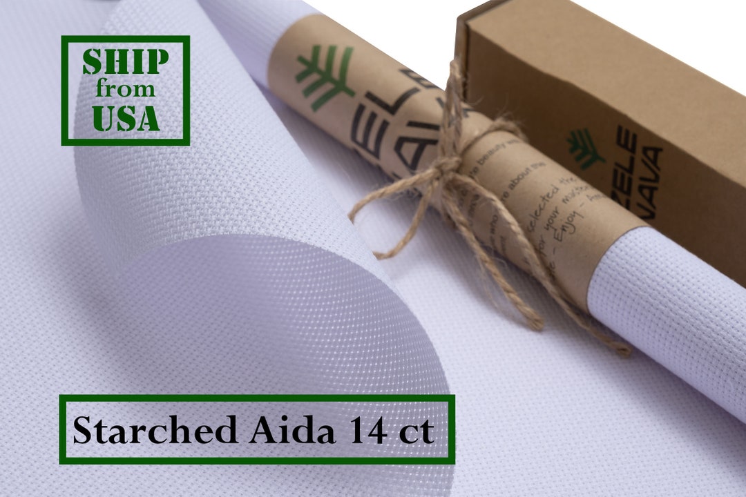 Zele Nava / Starched Aida Cloth 14 Count / Comes in a Roll / White Aida ...