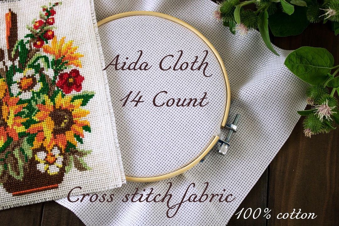 Zelenava / White Aida Cloth 14 Count / 14 Ct Aida Cross Stitch Fabric ...