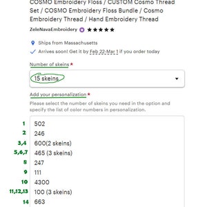 COSMO Embroidery Floss #25 / CUSTOM Cosmo Thread Set / COSMO Embroidery ...