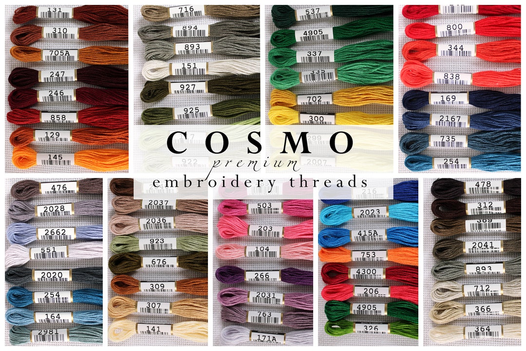 COSMO Floss / Cosmo Thread Set of 8 Skeins / COSMO Embroidery Floss ...