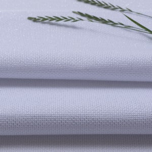 Zele Nava Silver Glitter Aida Fabric 14 Ct Silver Sparkle Aida Cloth ...