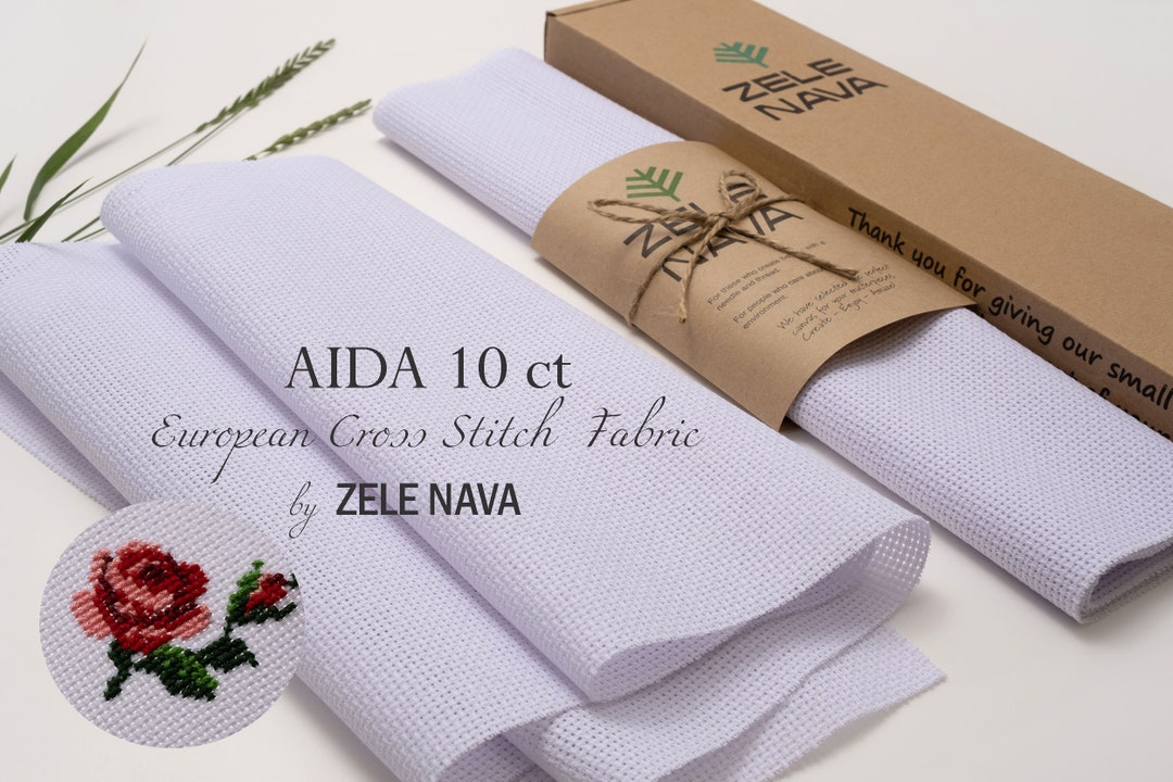 Zele Nava / 10 Count Aida Cloth / Comes in a ROLL / Gift Box / 100% ...