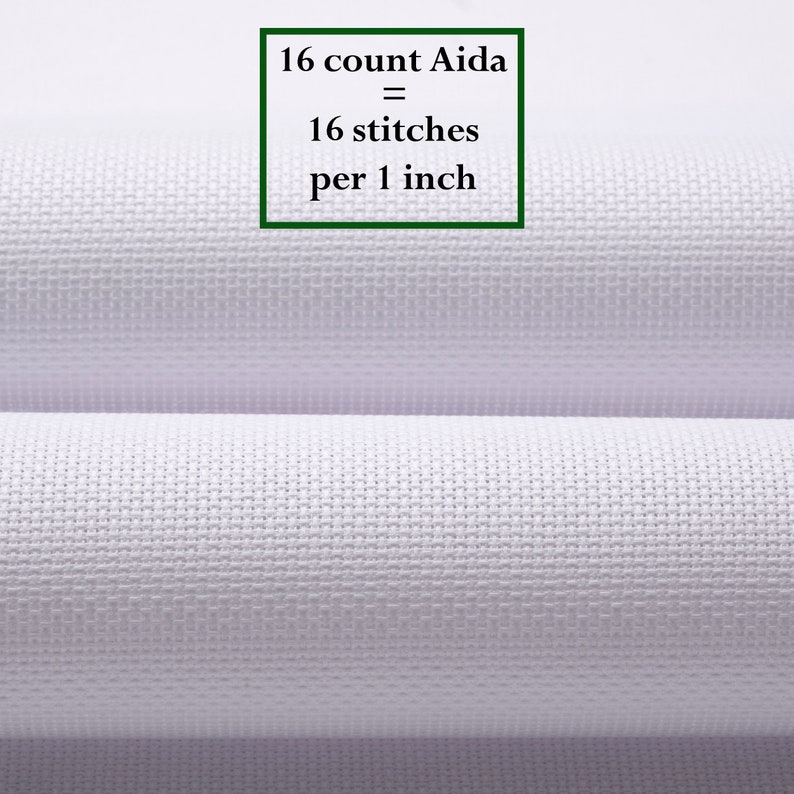 Zelenava / 100% Cotton White 16 Count Aida Cross Stitch Fabric / 16 Ct ...